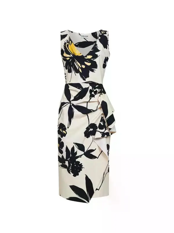 Chiara Boni La Petite Robe Floral-print Midi Dress - Neutrals