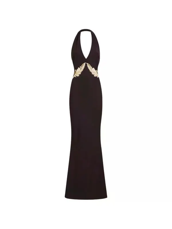 Chiara Boni La Petite Robe Halterneck Maxi Dress - Brown