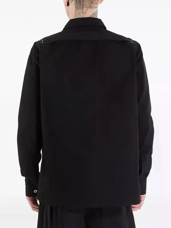 Rick Owens Outershirt Buttoned-up Cotton Jacket - Black
