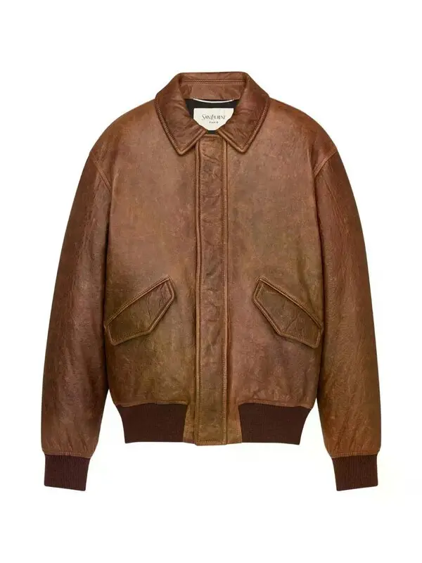 Saint Laurent Leather Bomber Jacket