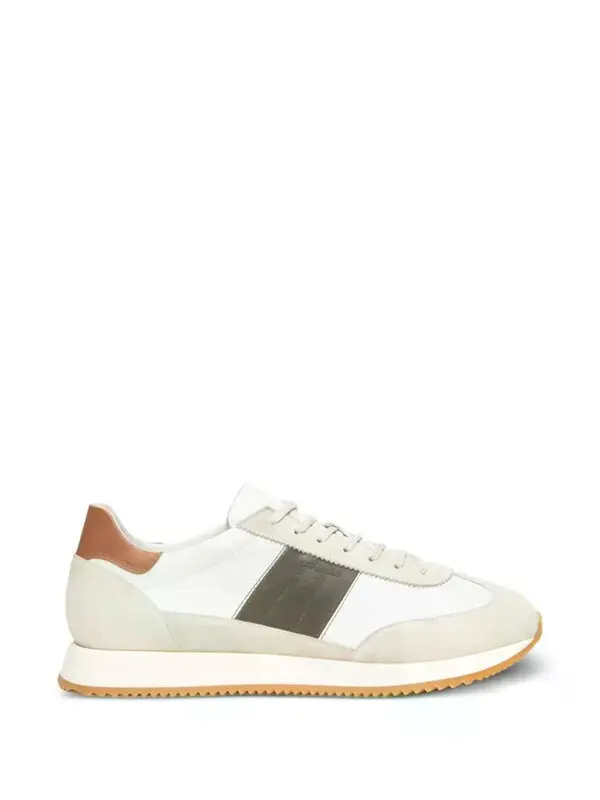 NEROGIARDINI Striped Detail Panelled Sneakers - White