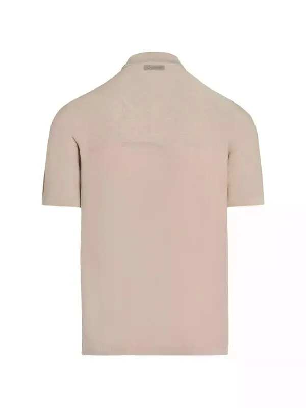 ALPHA TAURI Knitted Polo Shirt - Neutrals