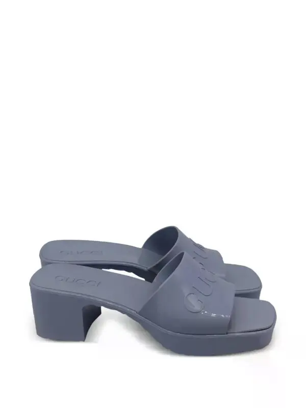 Gucci Embossed-logo Sandals - Blue