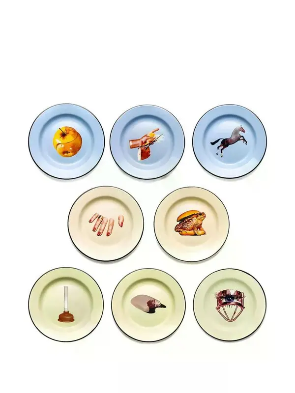 SELETTI X Toiletpaper Printed Plate Set - Neutrals