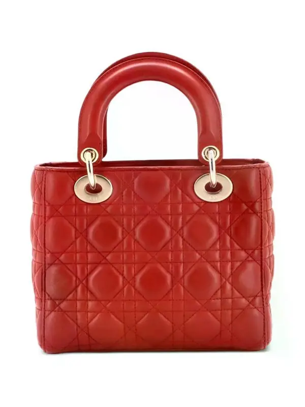 Dior My Abcdior Lady Bag Cannage Quilt Lambskin - Red