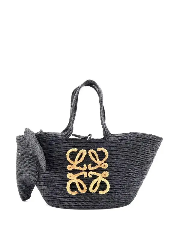 Loewe Elephant Basket Raffia Tote Bag