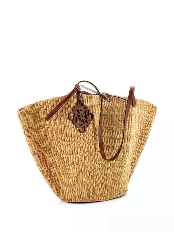 Loewe Shell Raffia Basket Bag