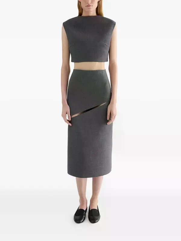 JIL SANDER Twill Pencil Skirt