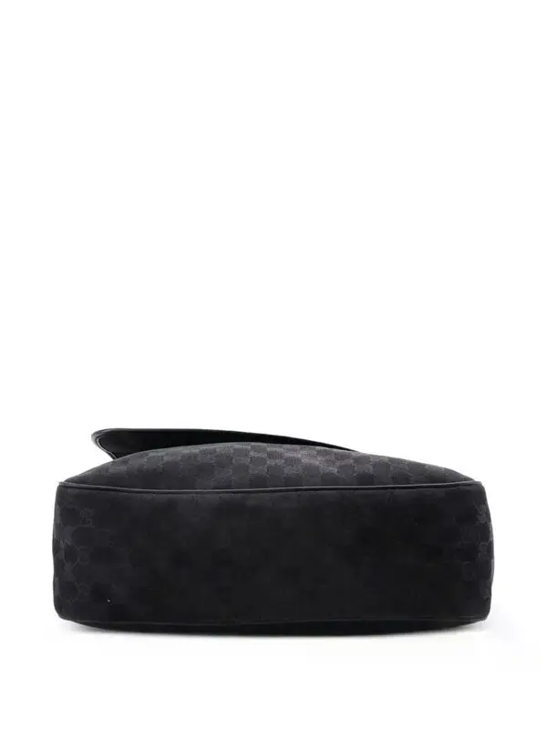 Gucci Web Strap Flap Messenger Gg Canvas Medium - Black