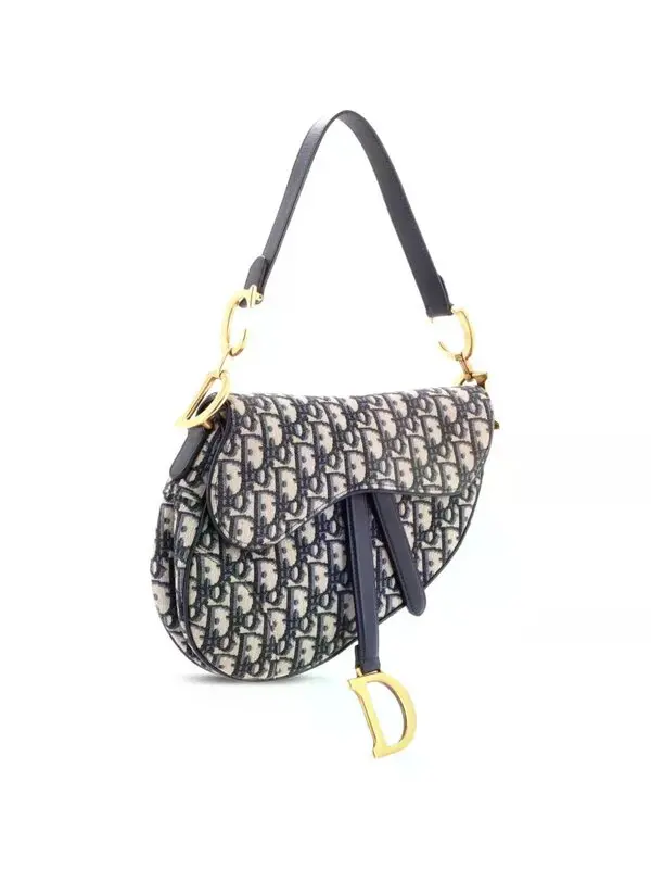 Dior Saddle Handbag Oblique Canvas Medium - Blue