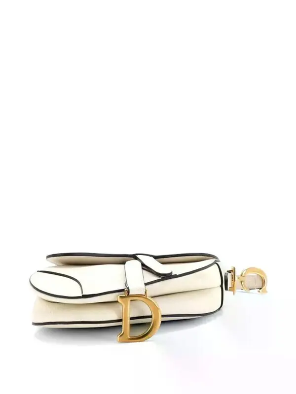 Dior Saddle Handbag Leather Mini Shoulder Bag - White