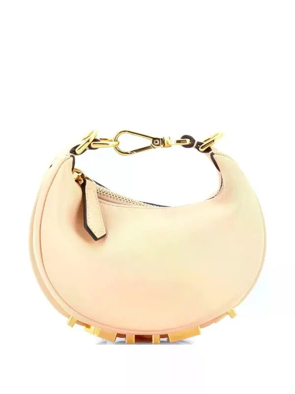 Fendi Graphy Leather Nano Hobo Bag - Neutrals