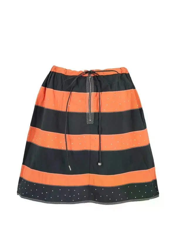 Fendi Striped Mini Skirt - Black