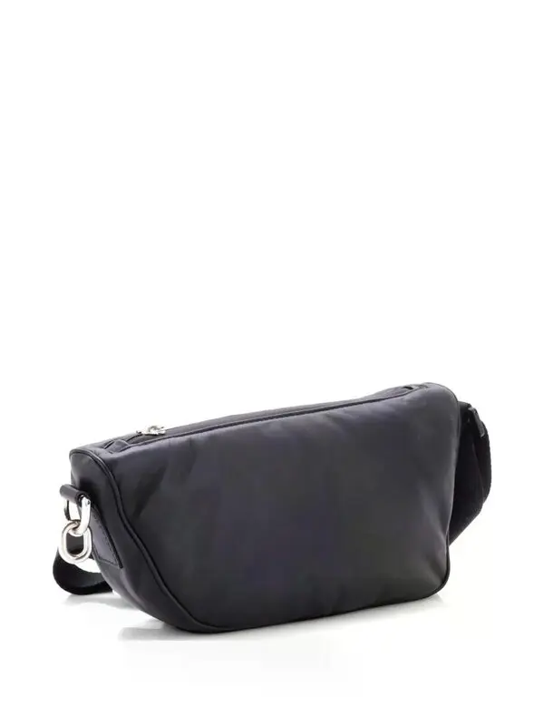 Burberry Shield Messenger Bag Leather Medium Crossbody Bag - Black