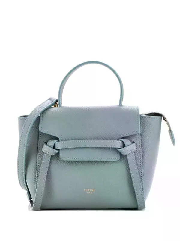 Celine Belt Bag Textured Leather Pico Shoulder Bag - Green