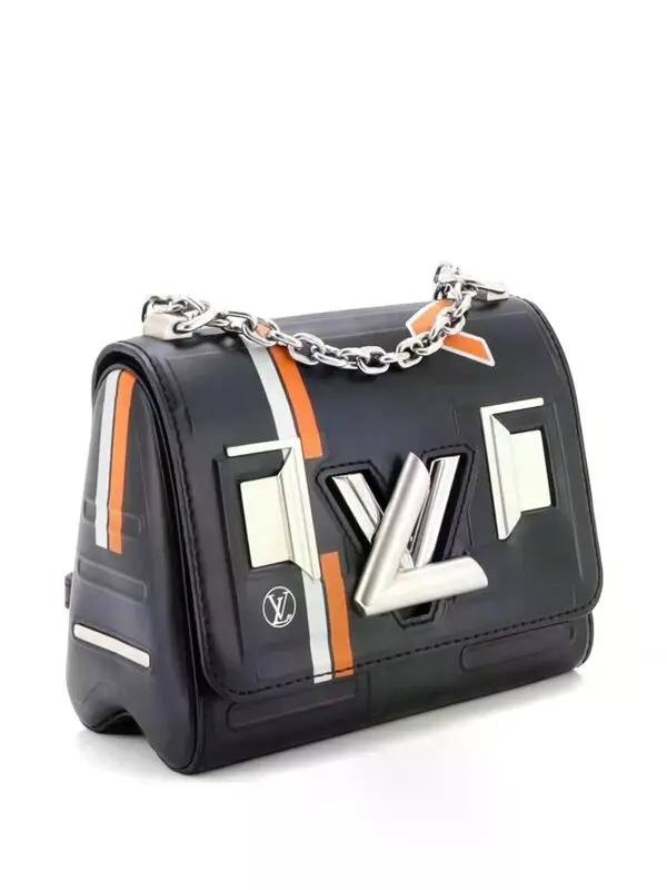 LOUIS VUITTON Twist Handbag Limited Edition Embossed Epi Space Leather Pm - Black