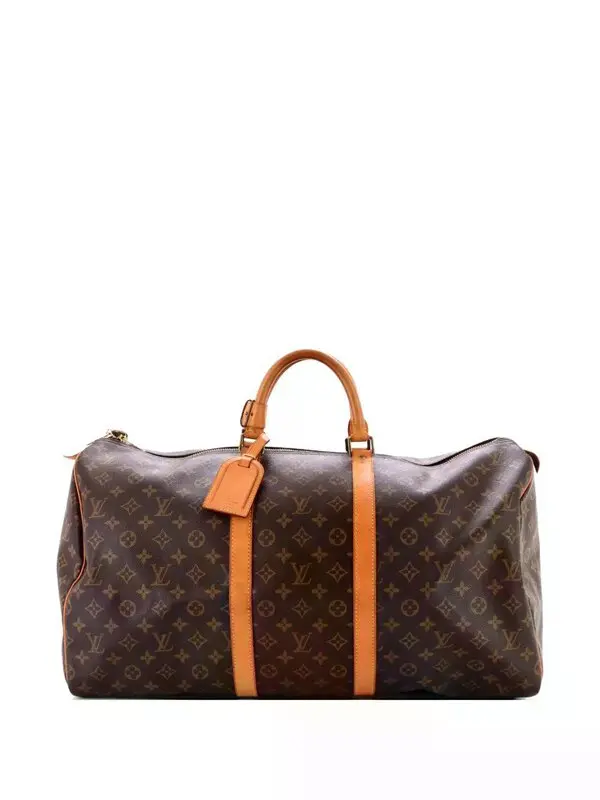 LOUIS VUITTON Keepall Monogram Canvas 55 Travel Bag - Brown