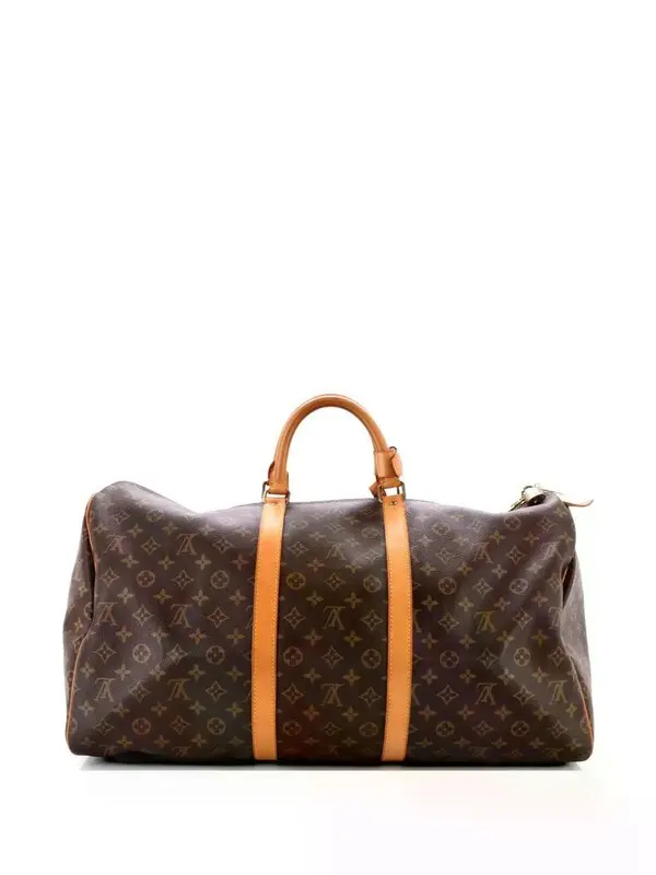 LOUIS VUITTON Keepall Monogram Canvas 55 Travel Bag - Brown