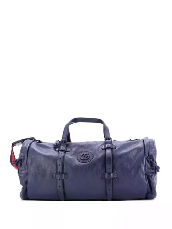 Gucci Gg Leather Duffle Travel Bag