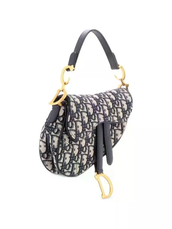 Dior Saddle Handbag Oblique Canvas Mini - Blue
