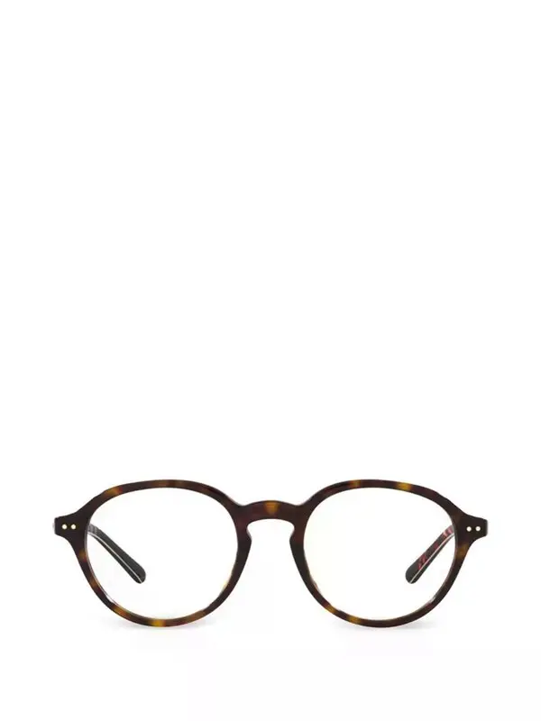 POLO RALPH LAUREN EYEWEAR Tortoiseshell-effect Round-frame Glasses - Brown