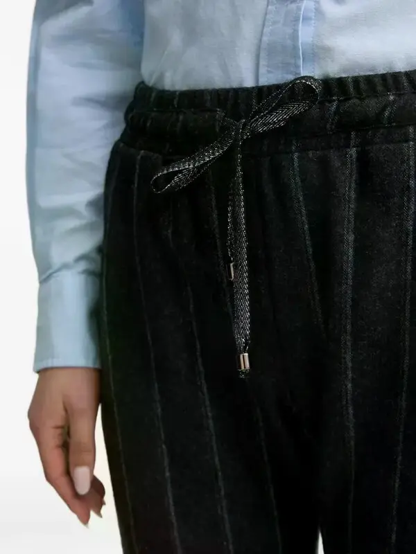 LA PETITE FRANÇAISE Pinstripe Drawstring Trousers