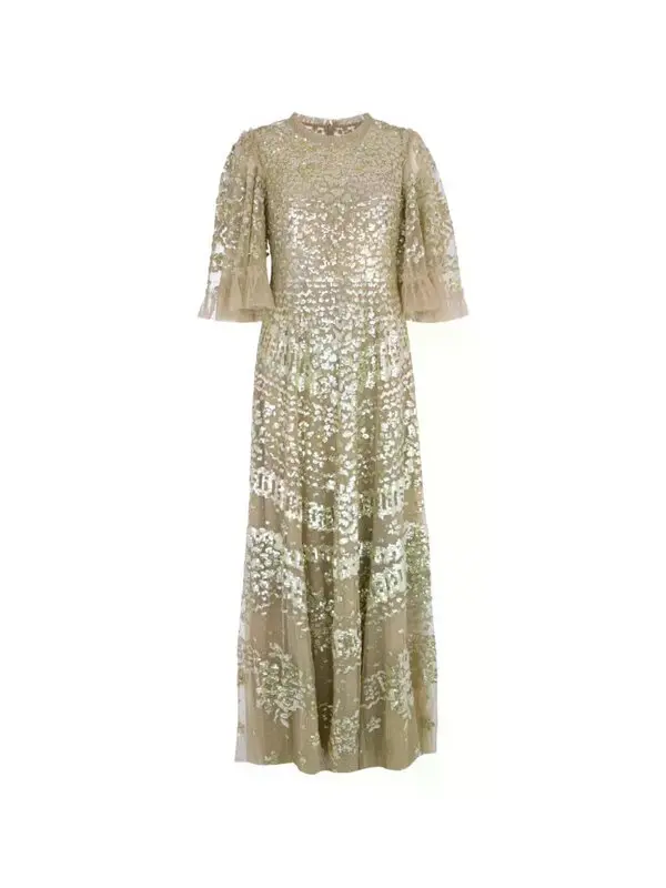 NEEDLE & THREAD Anais Sequin-embellished Gown - Neutrals