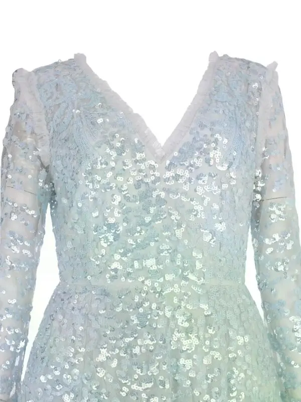 NEEDLE & THREAD Sequin-embellished V-neck Gown