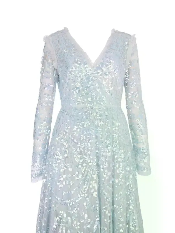 NEEDLE & THREAD Sequin-embellished V-neck Gown