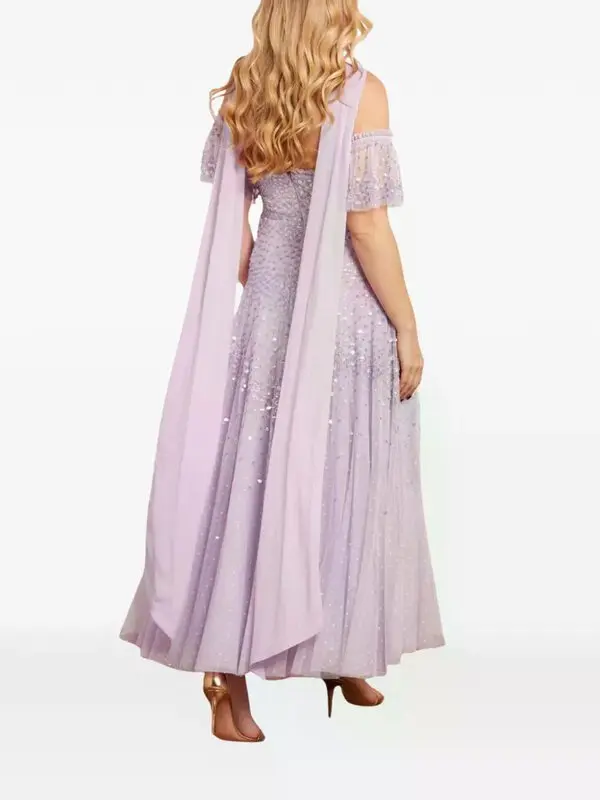 needle & thread silk dresses Needle & Thread Scallop Halterneck Maxi Gown - Purple - 5% Off