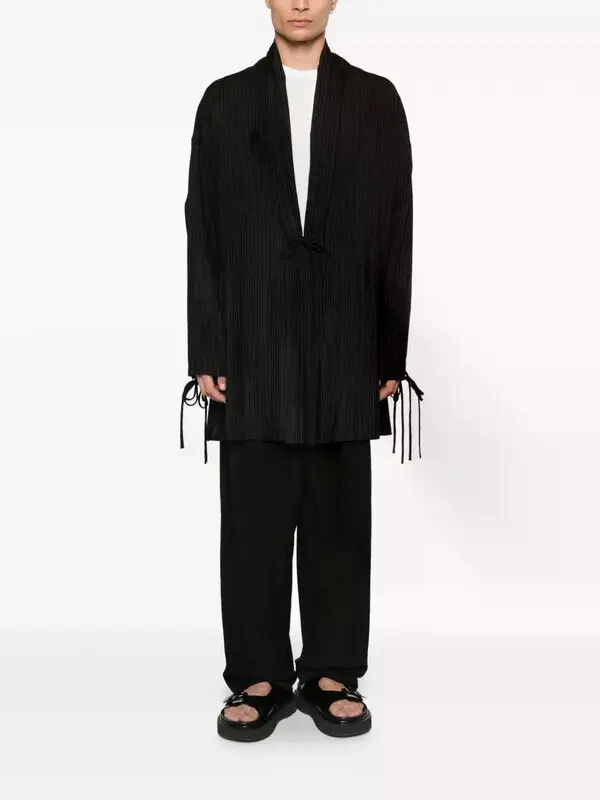 Yohji Yamamoto Striped Drawstring Cuff Jacket