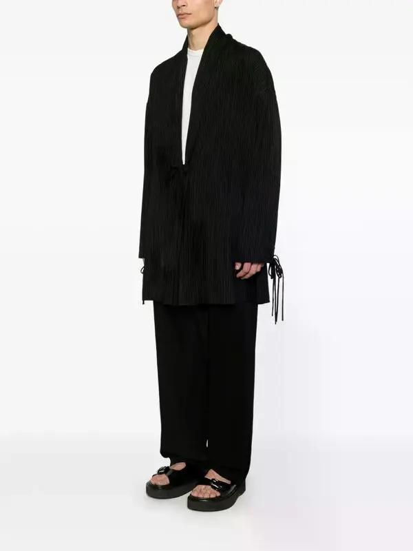 Yohji Yamamoto Striped Drawstring Cuff Jacket