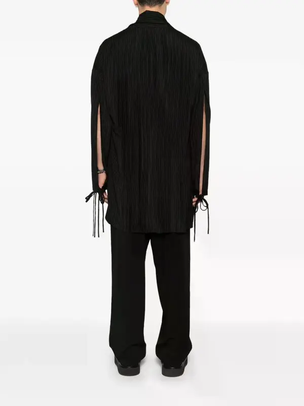 Yohji Yamamoto Striped Drawstring Cuff Jacket