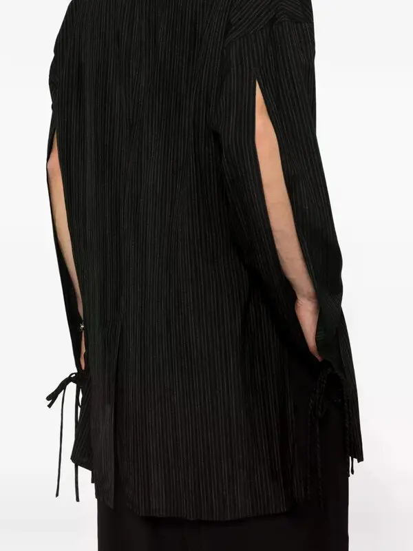Yohji Yamamoto Striped Drawstring Cuff Jacket