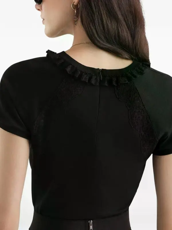 Dolce & Gabbana Lace Detail T-shirt - Black