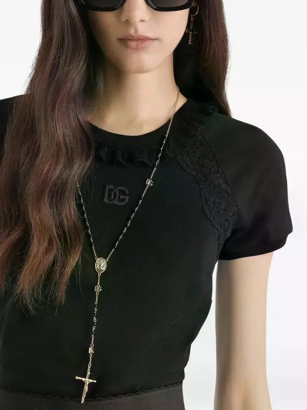 Dolce & Gabbana Lace Detail T-shirt - Black