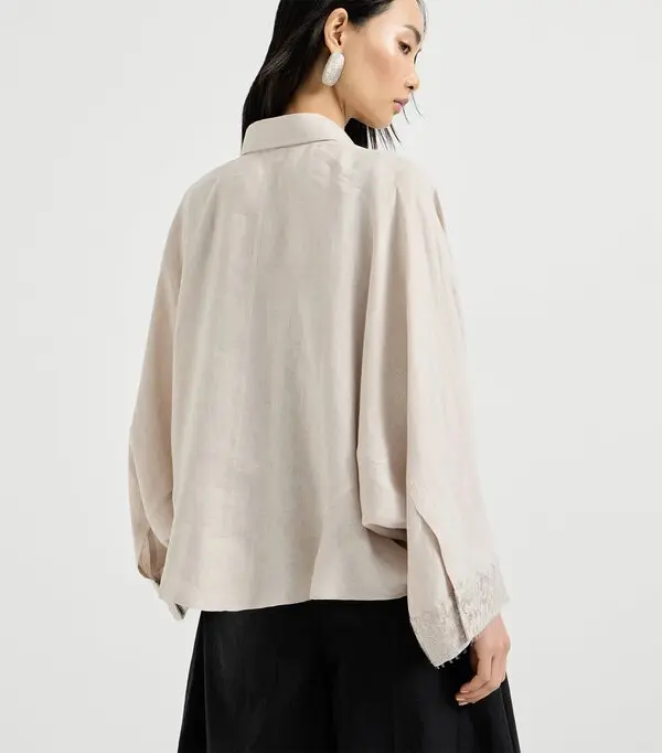 Brunello Cucinelli Linen Embellished Shirt