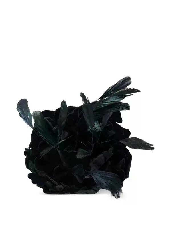 N°21 Feather Flower Brooch - Black