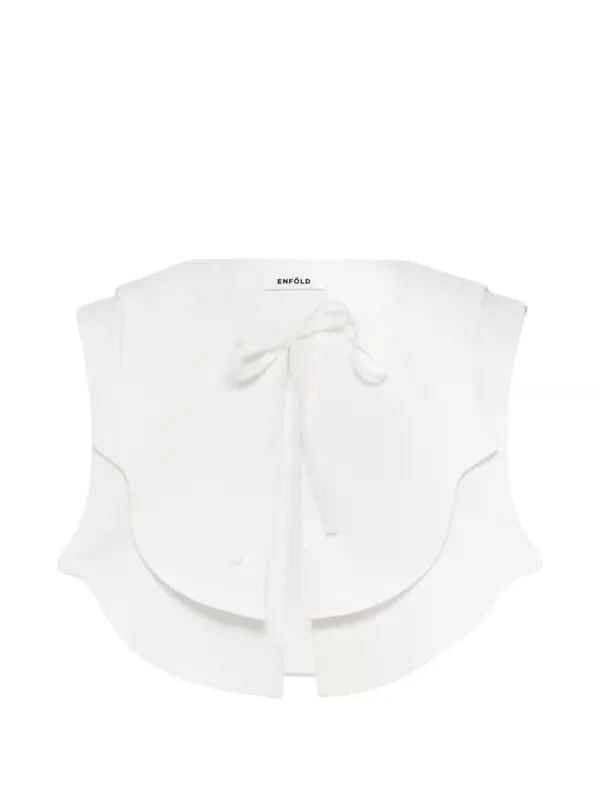 ENFOLD Tie Front Top - White