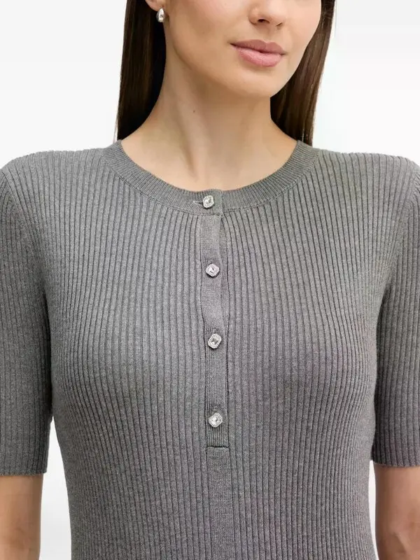 Dkny Button Ribbed Dress