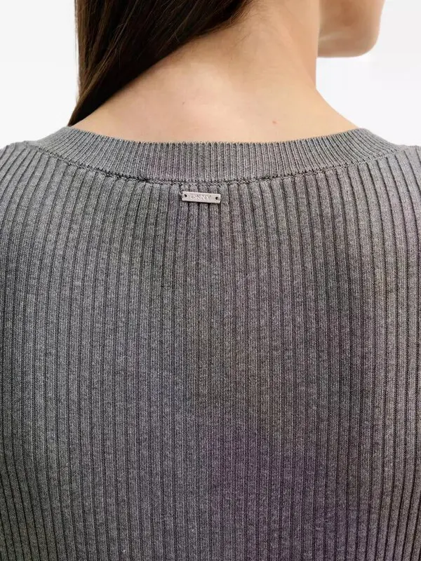 Dkny Button Ribbed Dress