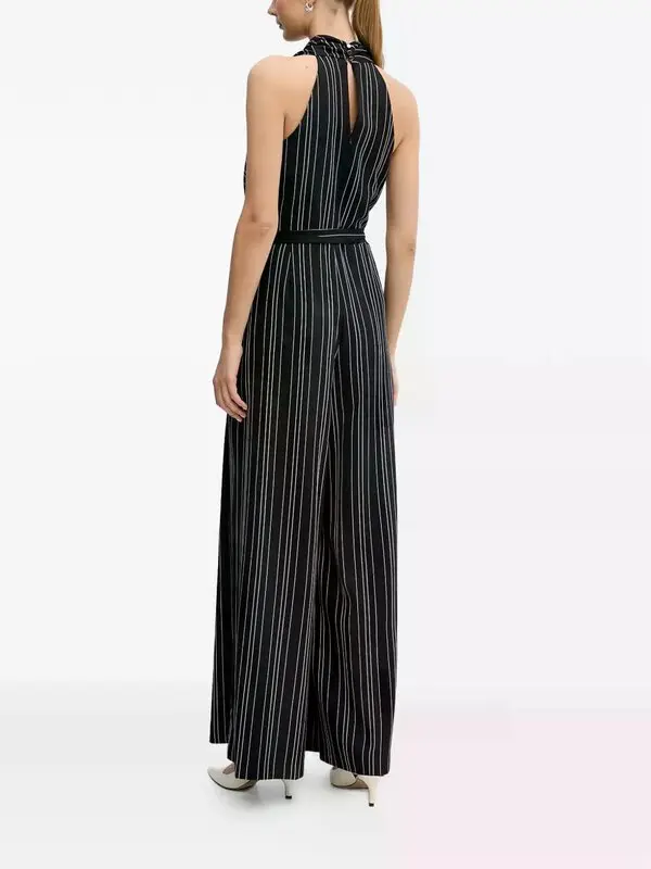 Dkny Striped Belted Jumpsuit