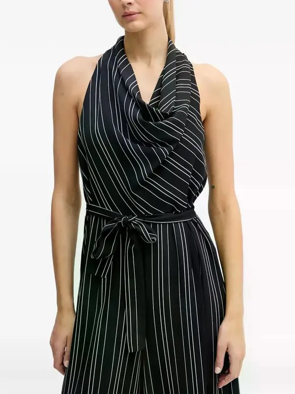 Dkny Striped Belted Jumpsuit