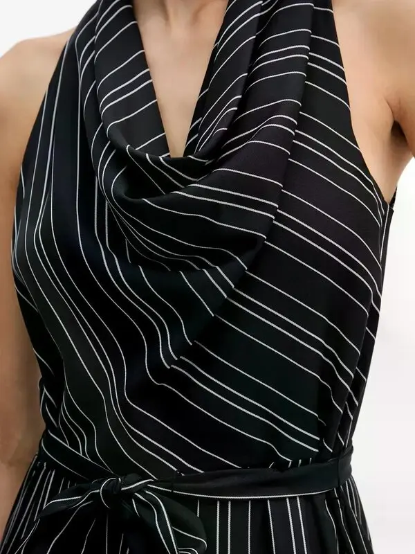 Dkny Striped Belted Jumpsuit
