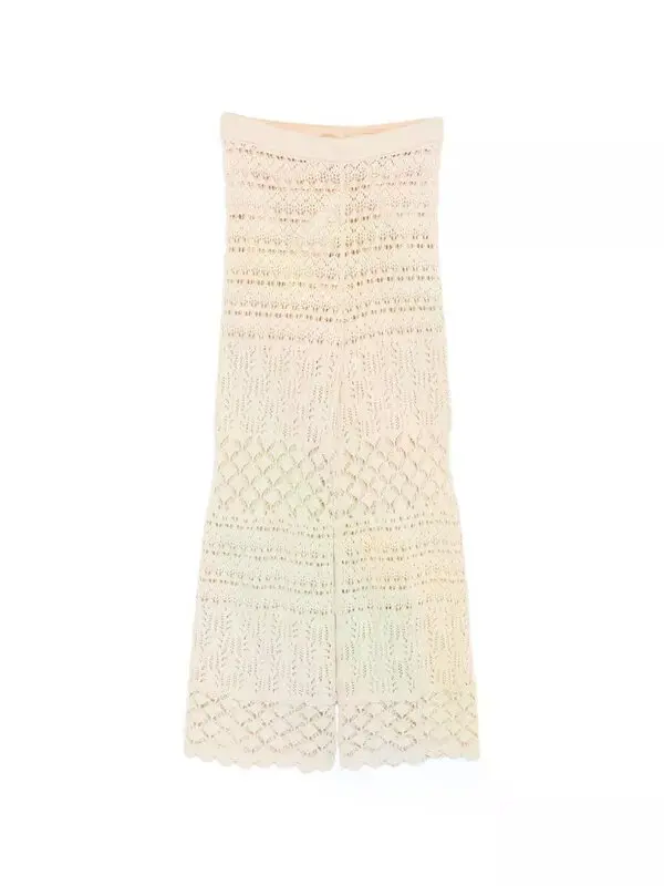 SEMICOUTURE Crochet Knit Trousers - Neutrals