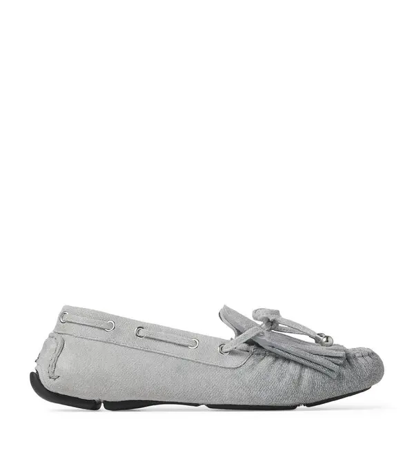 JIMMY CHOO Manon Suede Loafers - Grey