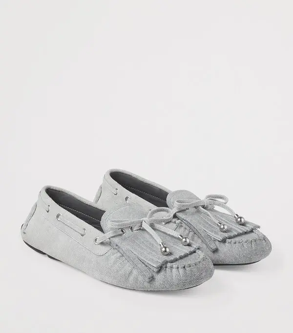 JIMMY CHOO Manon Suede Loafers - Grey