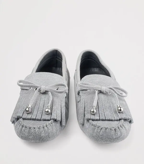 JIMMY CHOO Manon Suede Loafers - Grey