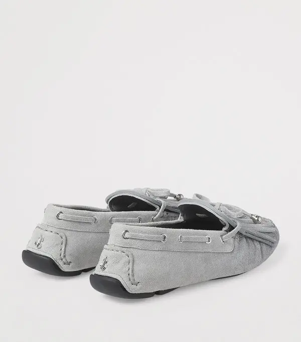 JIMMY CHOO Manon Suede Loafers - Grey