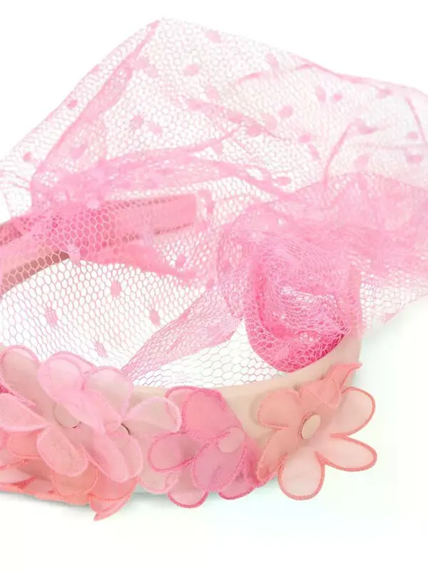 Red Valentino Floral Net Veil Headband